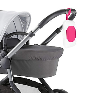 Healeved Wipe Holder Baby Wipes Dispenser Refillable Baby Wipes Case Hanging Wipes Holder Box Tissue Case for Travel Carrying Outside, Pink Baby Wipes Dispenser