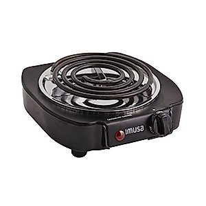 IMUSA USA GAU-80305 Electric Single Burner 1100-Watts, Black