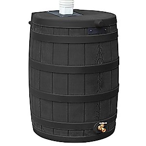 Good Ideas RW50-BLK Rain Wizard Rain Barrel 50-Gallon, Black