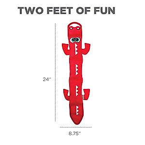 Outward Hound Fire Biterz Dragon Plush Firehose Material Interactive Dog Toy, Large