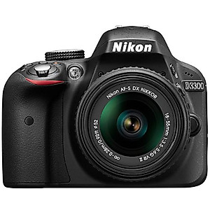 Nikon D3300 Digital SLR Camera with 18-55mm VR II Lens Kit - Black (24.2MP) 3.0 inch LCD