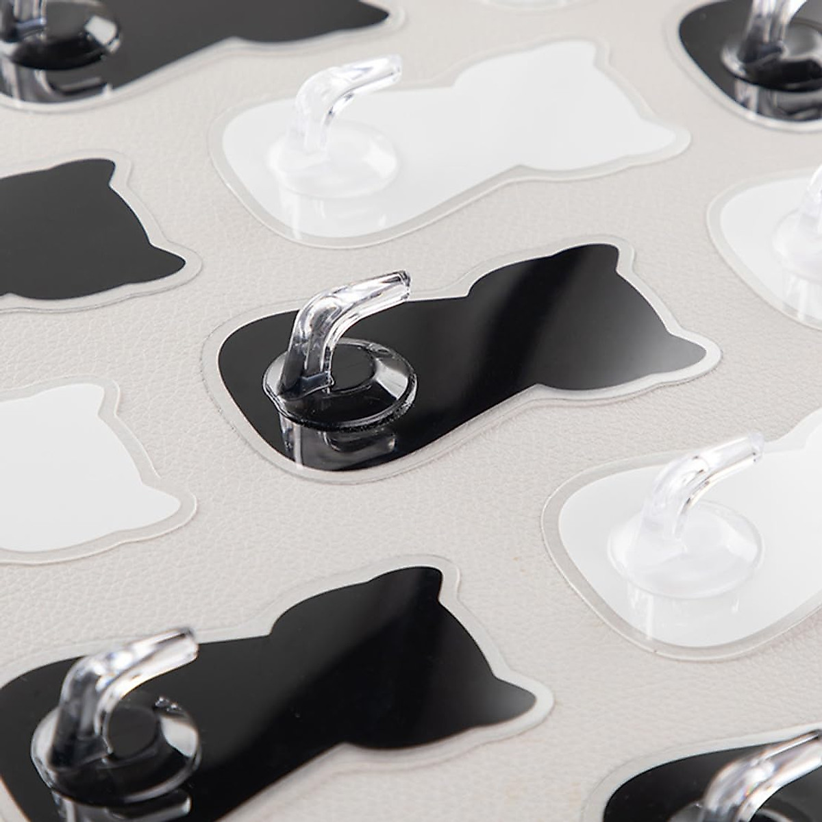 DeryArcle 4Pcs Cat Key Hook, Self Adhesive Hooks White Creative Cartoon Coat Hook Wall Mounted Hanger for Towel Scarf Bag Hat Gloves Robe Clothes (Type A)