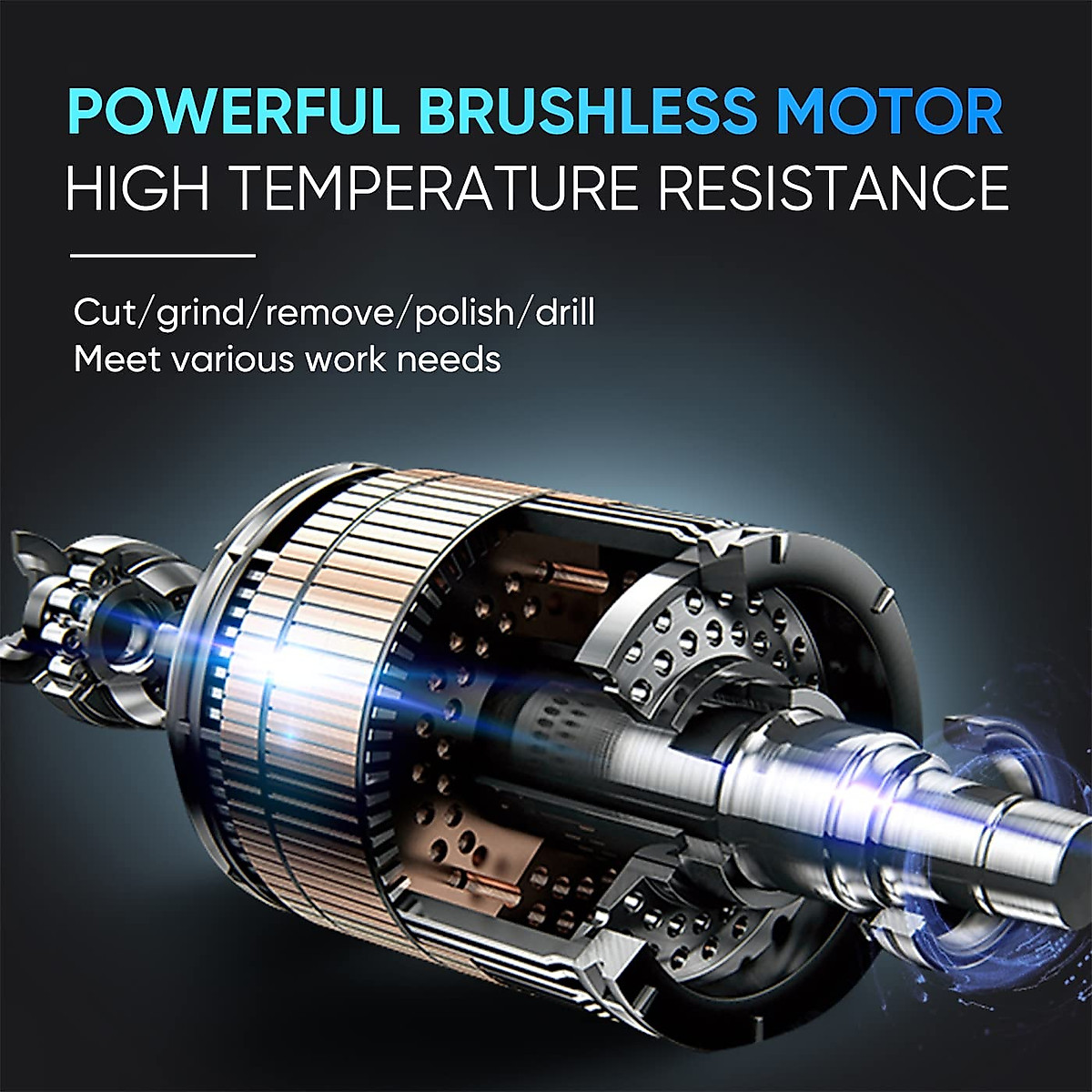 YIDEBAO 20V Max Die Grinder Heavy Duty 1/4" Straight Grinder Tool Set with 4.0Ah Battery Charger and Wrench