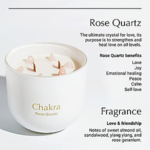 Hidden Label Healing Crystal Candle,2 Wood Wicks Scented Crackling Candles, Meditation Healing Candles with Crystals Inside