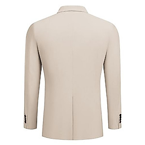 COOFANDY Men's Business Suit Jacket Stretch Knit Sport Coats Blazer Regular Fit Light Khaki