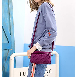 Collsants Small Nylon Crossbody Purse for Women Small Handbags Mini Nylon Travel Shoulder Bag Multi Zipper Pockets