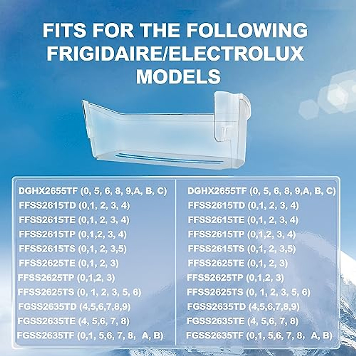 240356402 Refrigerator Door Bin and 242126602 Door Shelf Replacement Compatible with Frigidaire FFSS2615TE3 FFSS2615TE0 LFSS2612TE0 FFSS2615TS2 LFSS2612TF0 FFSS2615TS0,Replace Fridge Gallery (4 PCS)