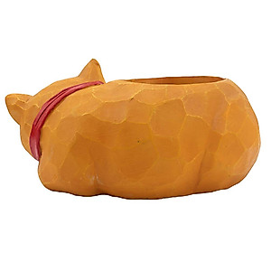 Hemoton Resin Succulent Planter Pot Sleeping Cat Flower Pot Animal Plants Bonsai Holder Flower Container Desktop Flower Vase Table Art Statue for Home Office Desktop Decor