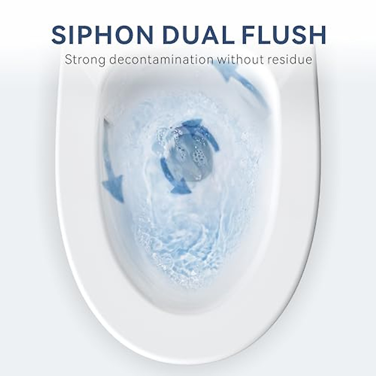 JINGZE Dual Flush Elongated Standard One Piece Toilet for Bathroom Comfort Height in White