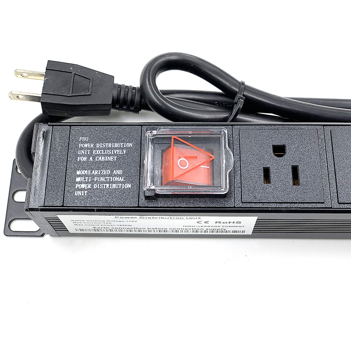 Raising Electronics 1U Rack Mount Distribution Power Unit-10 Outlet 15A PDU with Switch