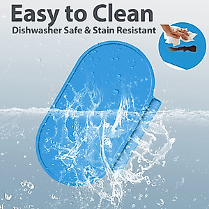 Placemats for Baby, Stain-Resistant Silicone Toddler Food Mats for Baby Eating, Dining Table Mat for Restaurant, Baby Blue