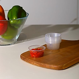 Packer Mate [150 Sets - 2 oz] Portion Cups With Lids, Jello Shot Cups With Lids, Small Plastic Containers With Lids, Plastic Sauce Cups With Lids, Disposable Condiment Cups With Lids, Souffle Cups