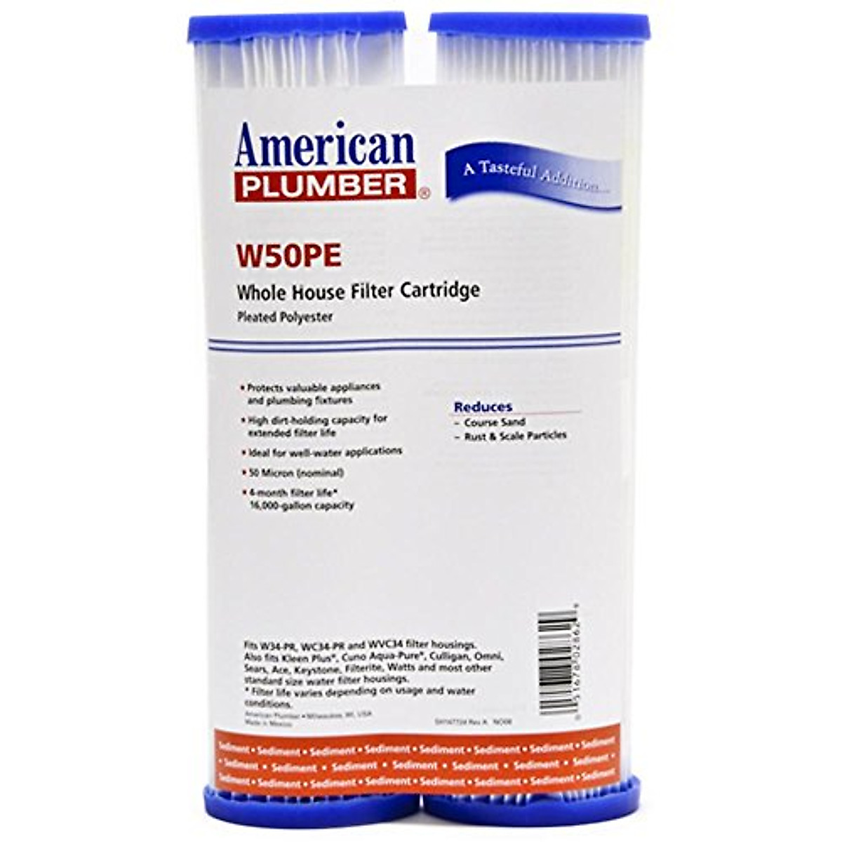 American Plumber W50PE Whole House Sediment Filter Cartridge (2-Pack)