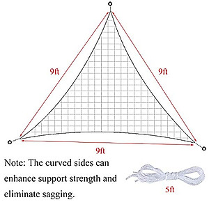 Candy Park TK-PINLI 9'10'' x 9'10'' x 9'10'' Triangle Sun Shade Sail UV Block for Outdoor Patio Garden