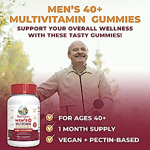 MaryRuth's Multivitamin for Men 40+ | Sugar Free | Vegan Mens Vitamins | Immune Support Daily Men's Multivitamin | Gummy Vitamins for Men | 60 Count