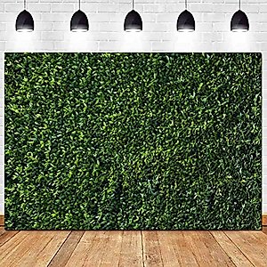 HQM 9x6ft 3D Green Leaves Nature Spring Theme Photo Background Wedding Birthday Party Newborn Baby Shower Photography Backdrops Zoo Decor Banner Dessert Cake Table Decor Booth