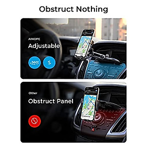 AINOPE CD Slot Car Phone Holder Mount 3 in 1 Multiple Choices Gravity Phone Holder Mount for Car Vent with Metal Hook Car Phone Holder Compatible with iPhone 14, All 4-7 Inch Cell Phones