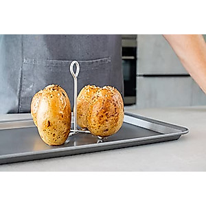 KitchenCraft Baked Potato Stand, Aluminium, 12 x 14.5 cm, Silver