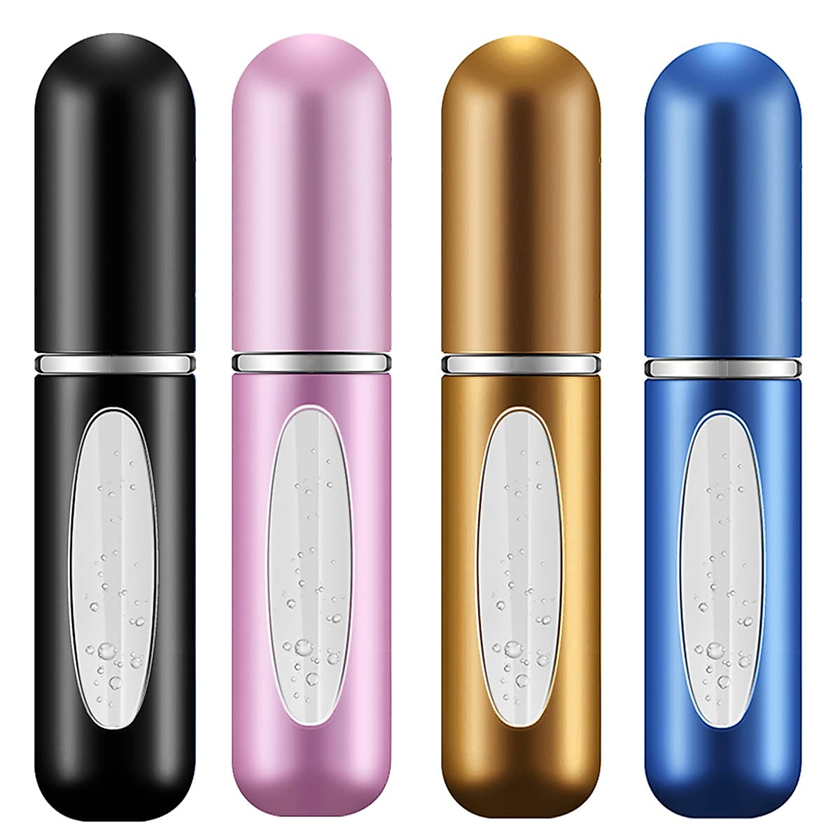 BeautyChen 4 Pack 5ml Portable Mini Refillable Perfume Atomizer Bottle Perfume Spray Empty Easy to Fill Scent Aftershave Pump Case Travel Outgoing Purse Multicolor
