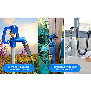 Hose Adapter, WarmSpray RV Dump Hose Attachment for Faucet, Garden/Sink/Bath Faucet Water Hose Bib