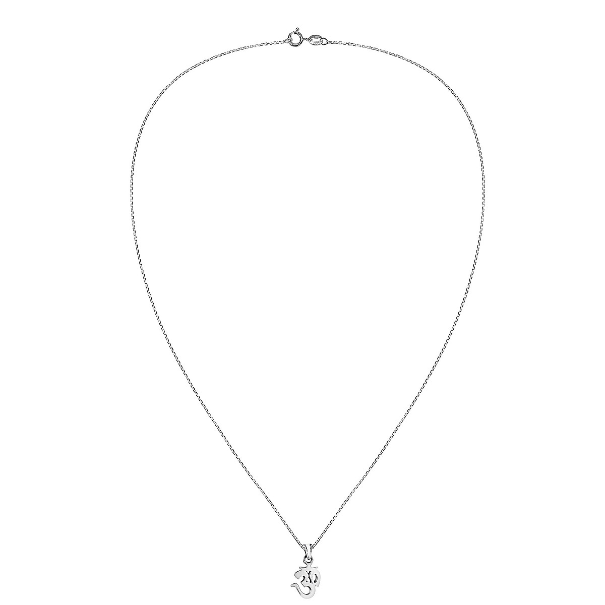AeraVida Adorable Little Aum or Om Symbol .925 Sterling Silver Pendant Necklace | Sterling Silver Aum Pendant Necklaces | Silver Om Pendant Necklace for Women