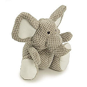 goDog Checkers Elephant Squeaky Plush Dog Toy, Chew Guard Technology - Gray, Large
