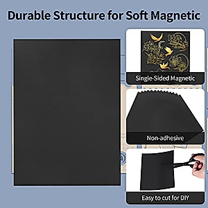 25 Pack Magnetic Sheets 5”x7”Single Sided Black 30mil Magnetic Sign Cut Customize Flexible Cut Magnet Paper Sheets Cut Making Die Storage Metal Dies Magnet Sheets for Crafts Signs Photos
