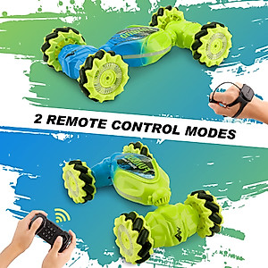 Funbud Gesture Sensing RC Stunt Car Toys - Best Christmas Birthday Gifts for 6 7 8 9 10 11 12 Year Old Boys, Remote Control 4WD Off Road Transform Vehicle, Kids Cool Present Ideas, 2.4Ghz