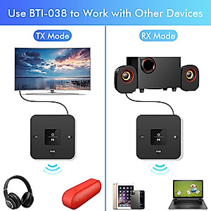 Golvery Bluetooth Headphones Transmitter for TV Watching, Neckband Wireless Stereo Earphones Earbuds Set w/Transmitter Adapter for Optical Digital RCA 3.5mm Aux TVs, Plug n Play No Audio Delay