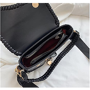 Cozyonme Women's fashion saddle bag shoulder bag purse handbag crossbody bag holiday gift (Black)