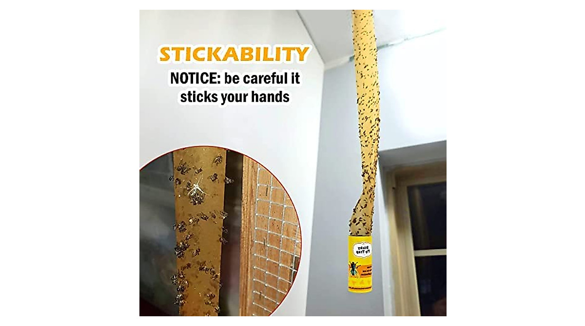 Dwcom 20PCS Sticky Fly Strips - Indoor & Outdoor Control