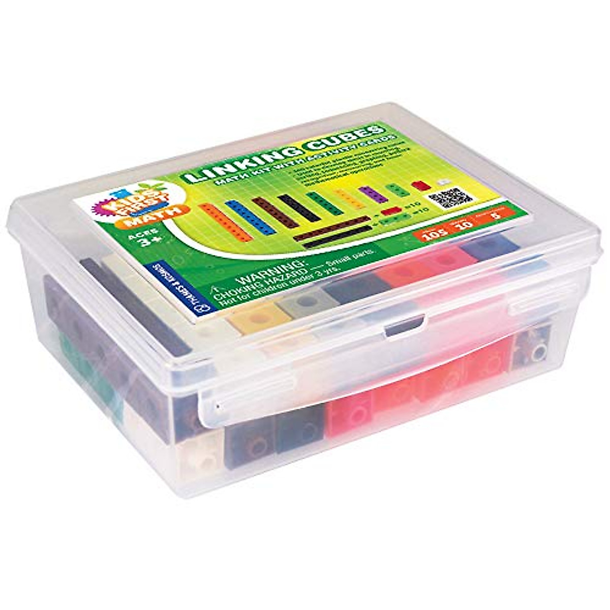 Kids First Math: 100 Linking Cubes Math Kit w/Activity Cards | Develop Skills in Counting, Sorting, Sequencing, Graphing, Measuring | Visual Hands-on Math for at-Home or Classroom Learning Ages 3+