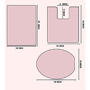 3 Piece Luxury Acrylic Bath Rugs Set Large 18"x"30 Contour Mat 18"x18" and Lid. (Navy Blue)