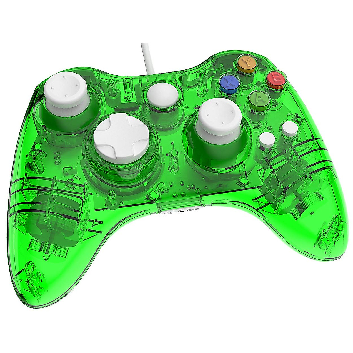 Wired 360 Controller Dual Vibrator Wired Gamepad Gaming Joypad, Green - PAWHITS