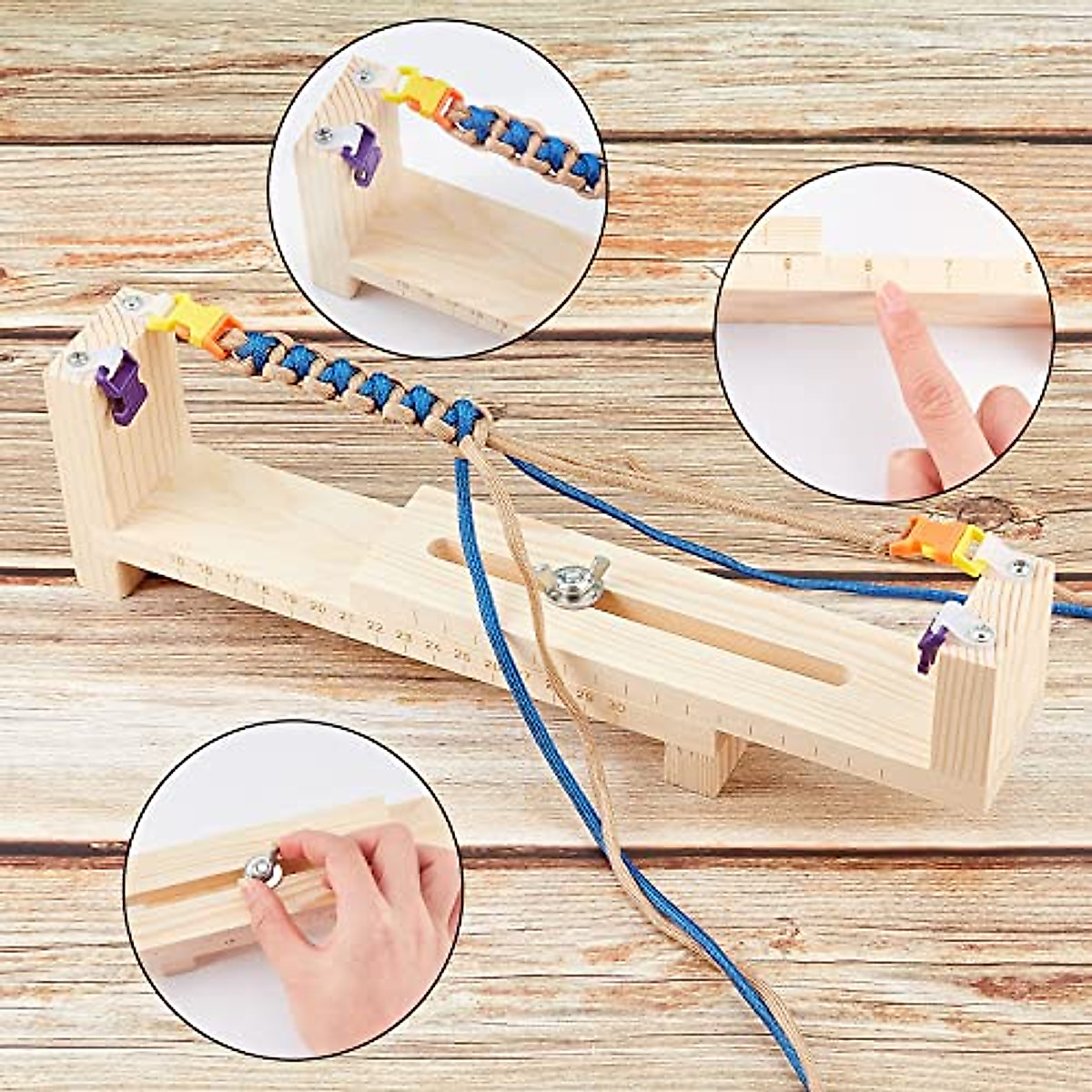 PH PandaHall Jig Bracelet Maker Kit Wristband Maker with 8 Parachute Cords and 8 Quick Release Buckles Adjustable Length Braiding Weaving DIY Craft Tool Kit for Friendship Bracelets Jewelry Making