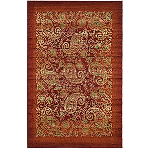 SAFAVIEH Lyndhurst Collection Area Rug - 6' x 9', Red & Multi, Traditional Paisley Design, Non-Shedding & Easy Care, Ideal for High Traffic Areas in Living Room, Bedroom (LNH224B)
