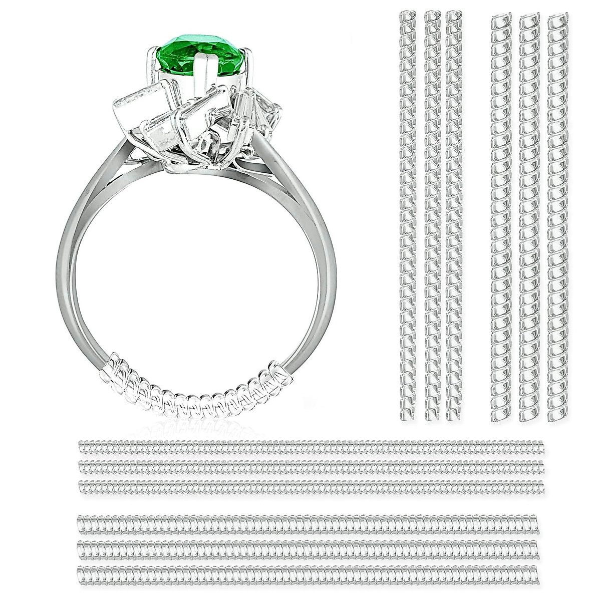 12 Pack Clear Ring Size Adjuster, 4 Sizes Ring Sizer for Different Band Width, Invisible Ring Guards for Loose Rings…