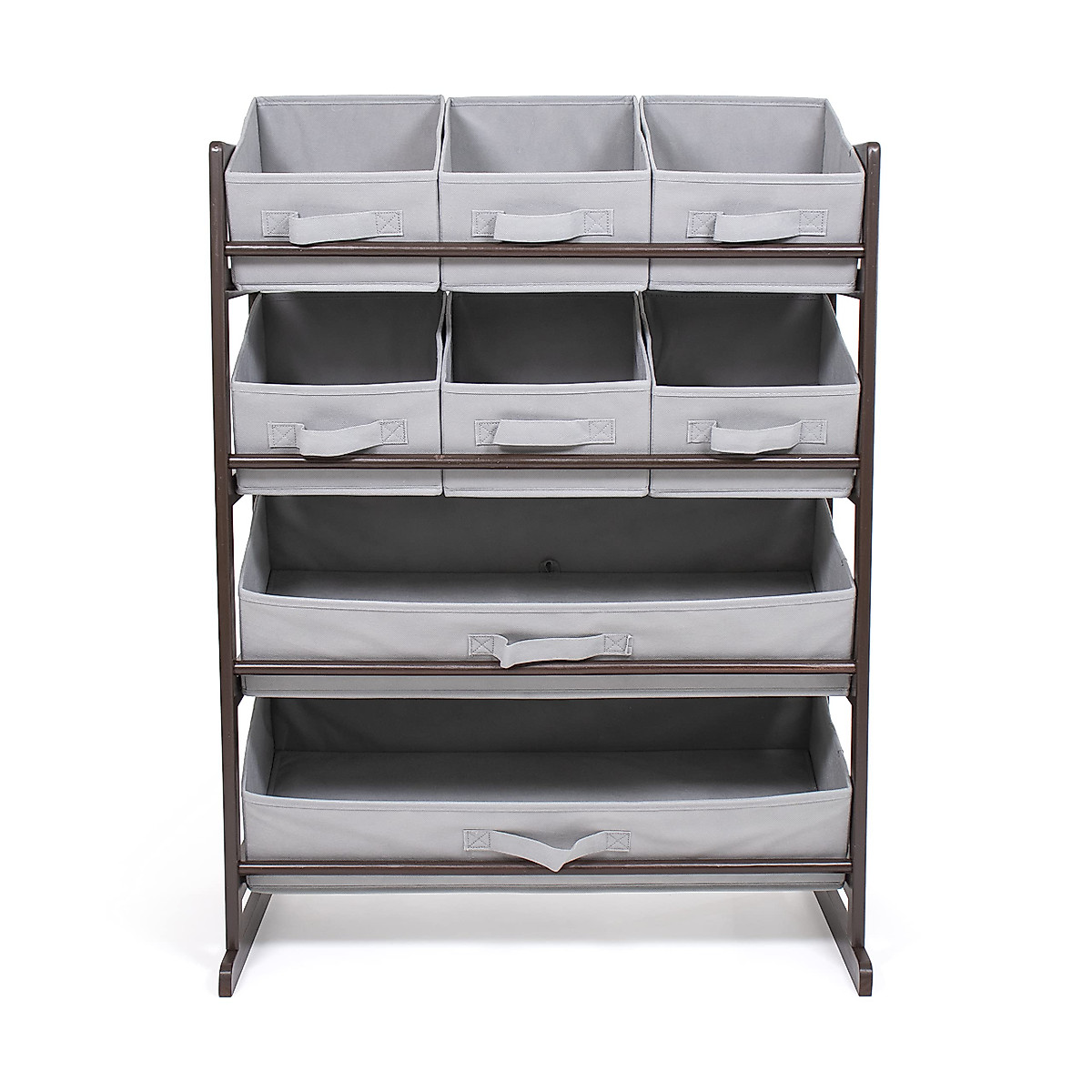 Humble Crew, Dark Pine/Grey Fabric Organizer Storage Unit, 8 Bins