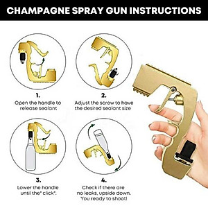Xgtrswkmaz Beer Gun Alcohol Shot Shooter Bottle Stopper Sprayer Opener Adjustable Champagne Wine Dispenser for Bar Club Birthday Party Wedding