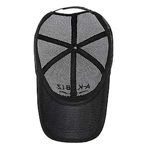 GEGEEN DOMOG Summer Mesh Baseball Cap for Men Women Trucker Mesh Hat Baseball Hats Outdoor Sports Running hat (202246*Black)