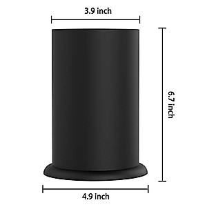 MyLifeUNIT Straw Holder Dispenser, Stainless Steel Kitchen Utensil Organizer 6.7" x 4.9", Black