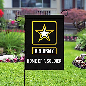 US MILITARY US Army Flag Official Licensed United State American Military Veteran Retire Home of a Soldier Armed Forces Rangers, Double Sided Banner 12.5" x 18" Made USA