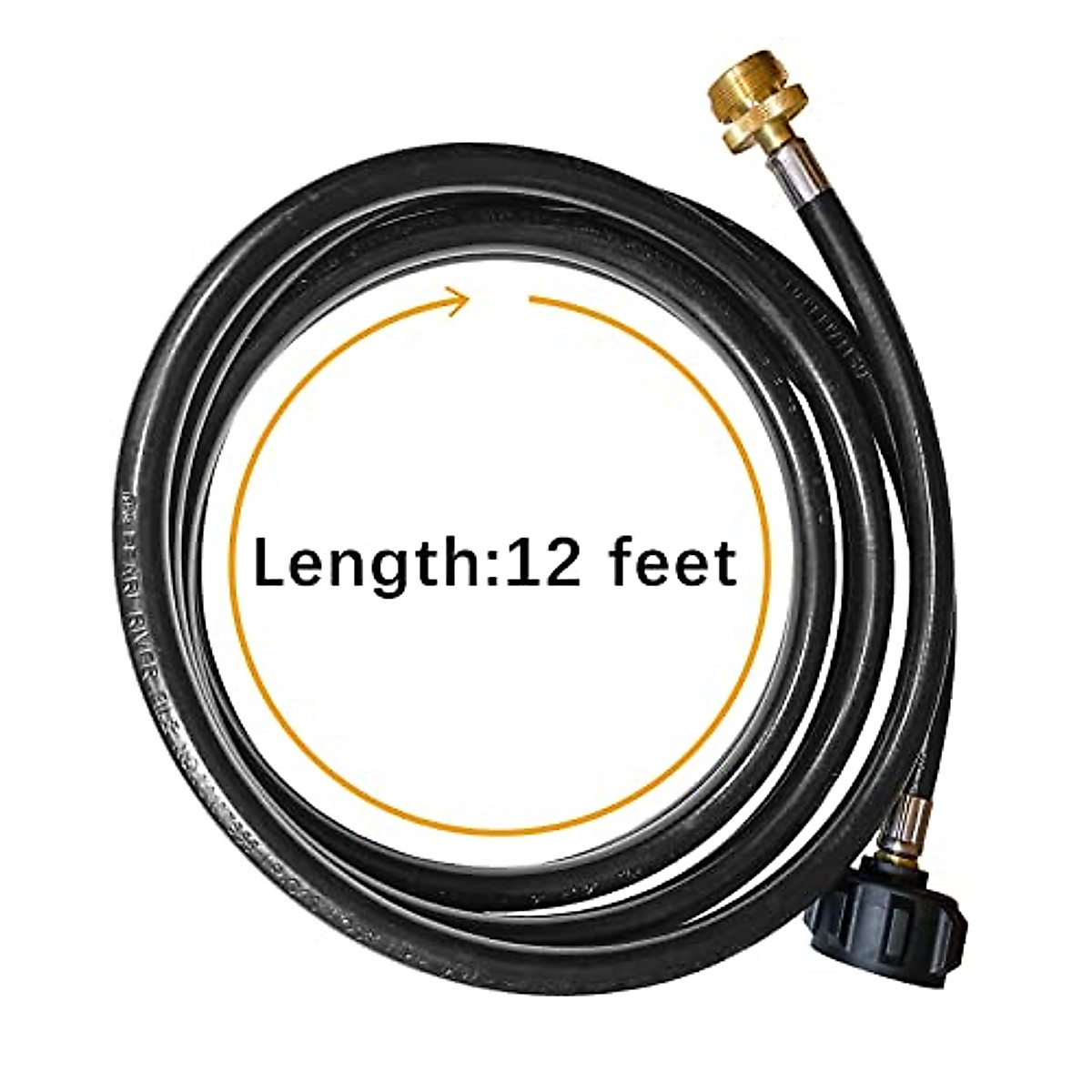 REFFU 12 Feet Propane Adapter Hose 1 lb to 20 lb Converter Replacement for QCC1 / Type1 LP Tank Connects 1 lb Propane Stove, Tabletop Grill and More 1lb Portable Appliance to 20 lb Propane Tank