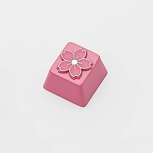 HFSECURITY Sakura Cherry Blossoms Metal Backlit Keycaps for Cherry Mx Switch Mechanical Gaming Keyboard Zinc Aluminum Alloy 3D Keycaps