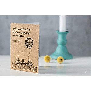 DIVERSEBEE 18 Kraft Inspirational Christian Greeting Cards with Envelopes (6 Unique Designs), Bulk Motivational Bible Verse Quotes, Encouragement Scripture Note Cards Assortment - 4x6 Inches