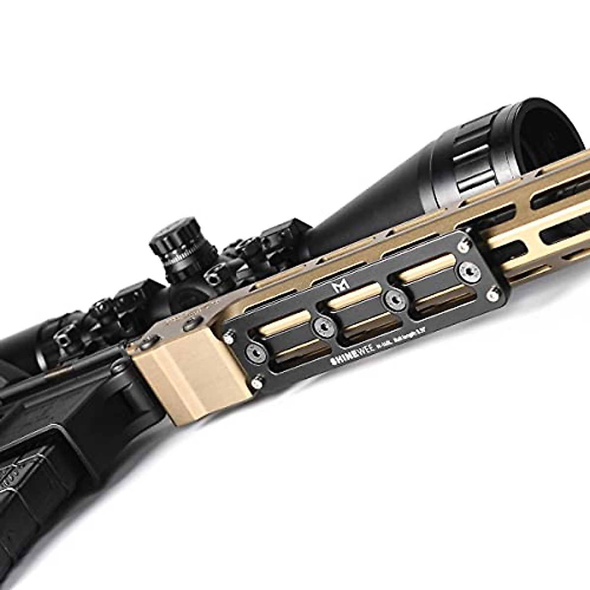 MLOK Arca Rail Tripod Mount Adapter, for Rifle Tripod Ballhead Quick Release Plate,Compatiable RRS Dovetail, 4 M-LOK Slot Interface