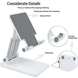 KJYF Phone Case for Oukitel WP19 (6.78"), [ 1 x Tempered Glass Protective Film], Shockproof Soft Silicone Black Case, with White Height Adjustable Cell Phone Stand for Desk.