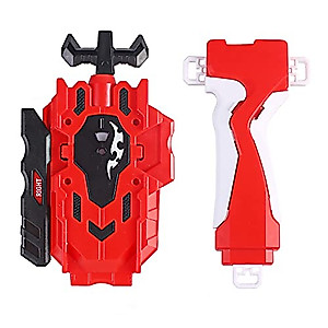 Launcher and Grip,Sparking Left&Right L/R Two-Way Launcher Compatible with All Bey Burst Series Bey Battling-Red