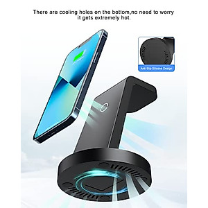 Wireless Charging Station, 3 in 1 Wireless Charger for iPhone 14/13/12/11/Pro/Max/SE/XS/XR/X/8 Plus/8, Fast Wireless Charging Stand Dock for Apple Watch Series & Airpods(with Adapter)