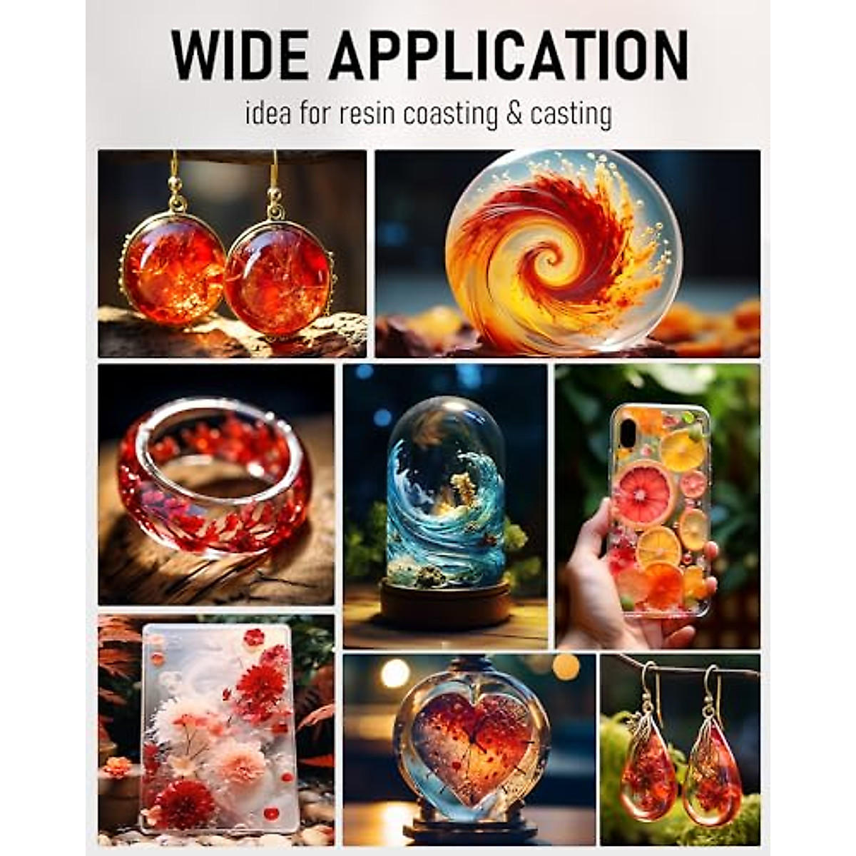 Smallbudi 17 Oz Epoxy Resin Kit - Crystal Clear Epoxy Resin & Hardener for DIY Art, Crafts, Mold Casting, Resin Coasting, Wood, Jewelry Making, Food Safe, Heat & UV Resistant, No Bubble 1:1 Ratio